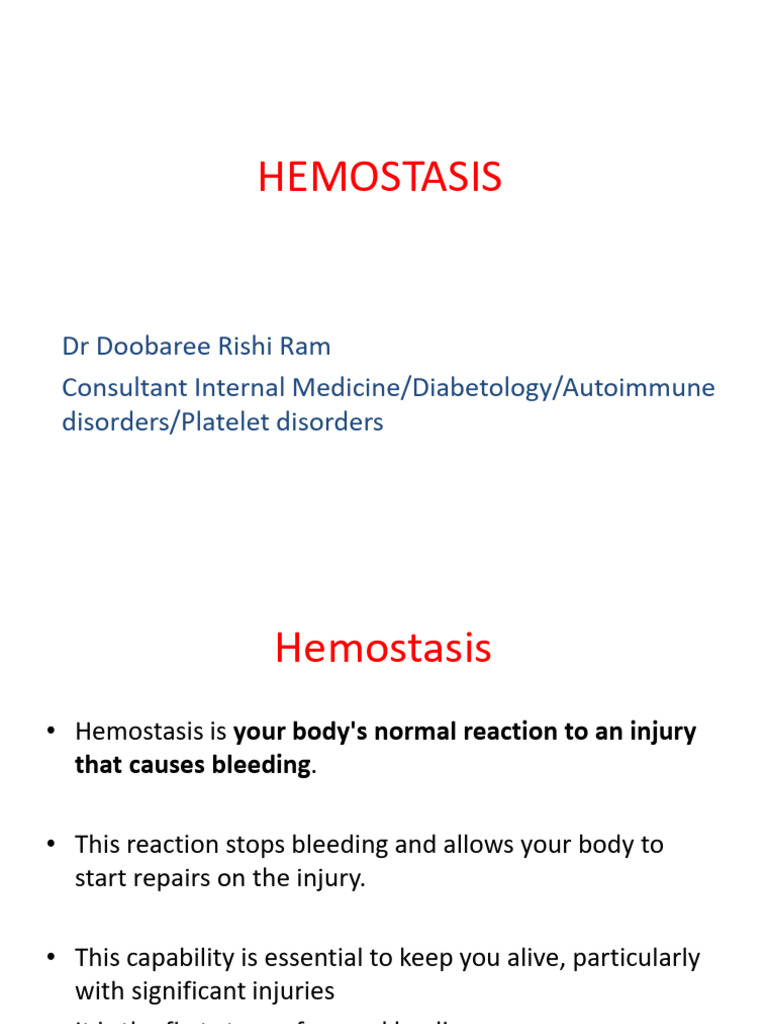 Hemostasis | PDF