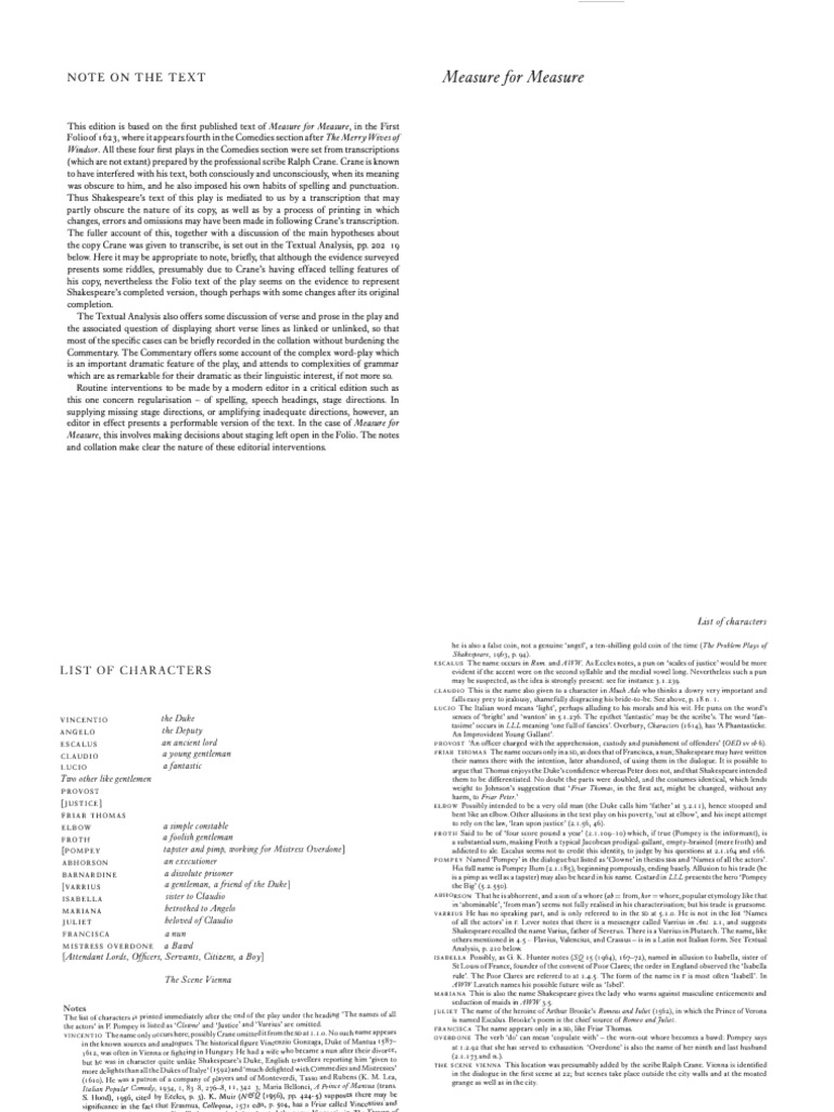 P1 Measure For Measure (Text) | PDF