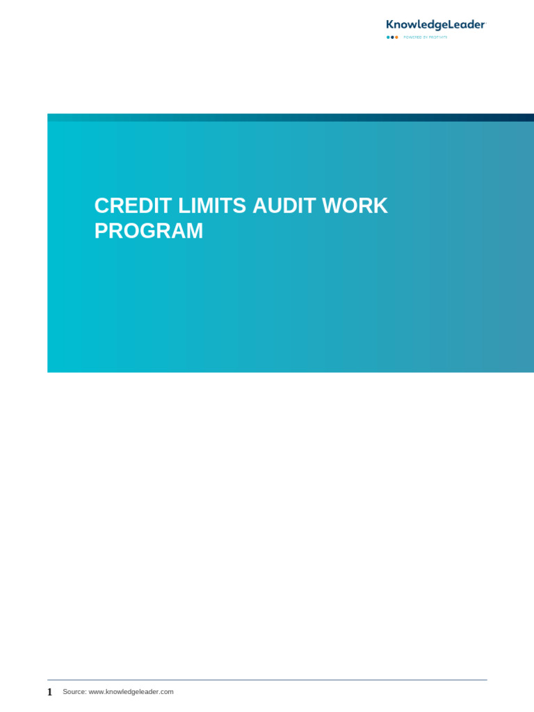 Credit Limits Audit Work Program | PDF