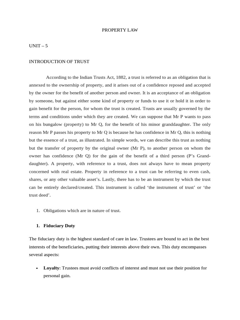 Property Law Unit 5 | PDF