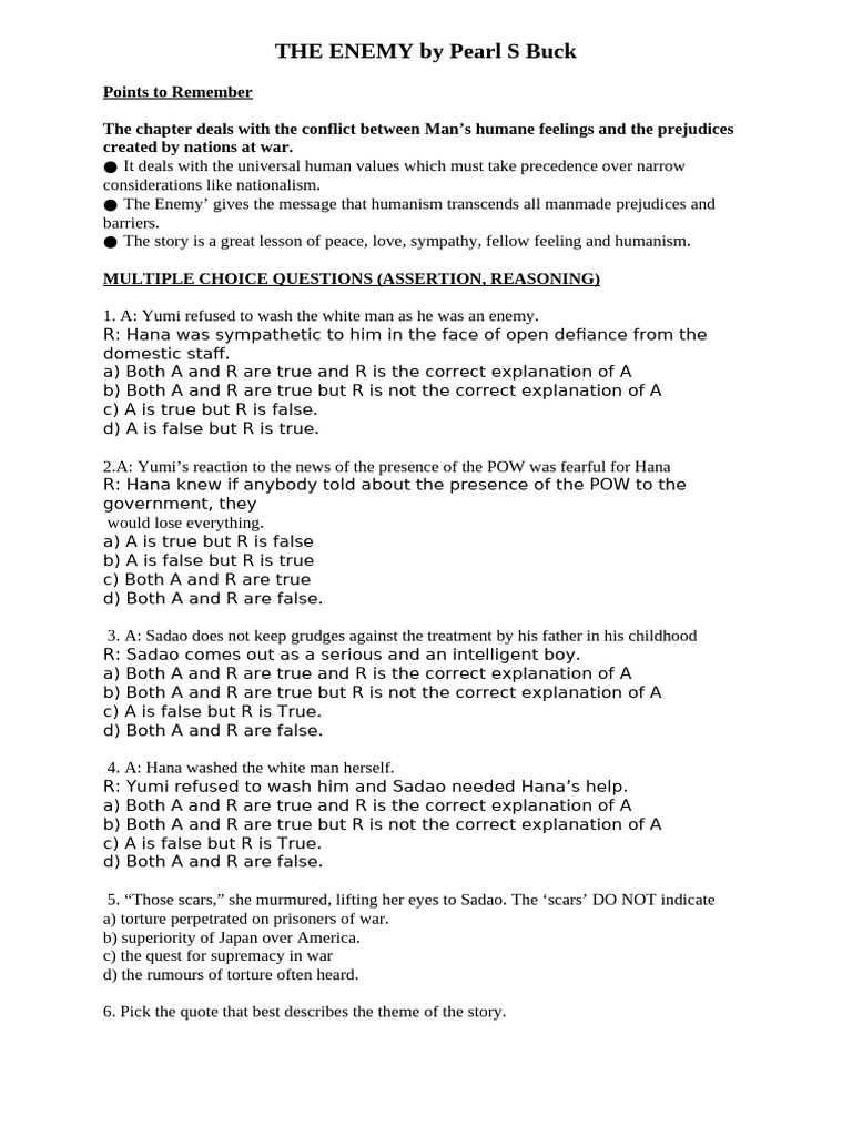 Handout The Enemy | PDF