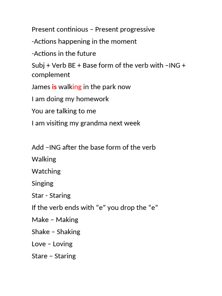 Present Continious | PDF