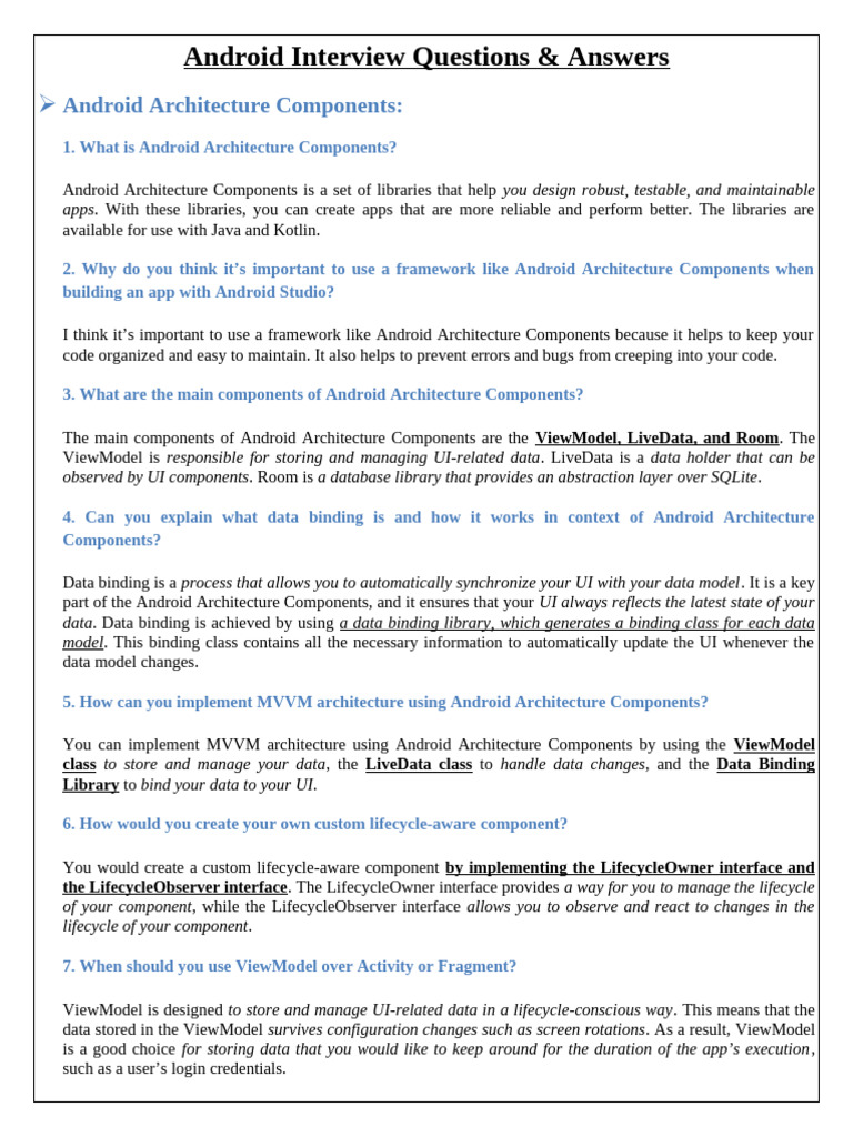 Android Interview Questions | PDF