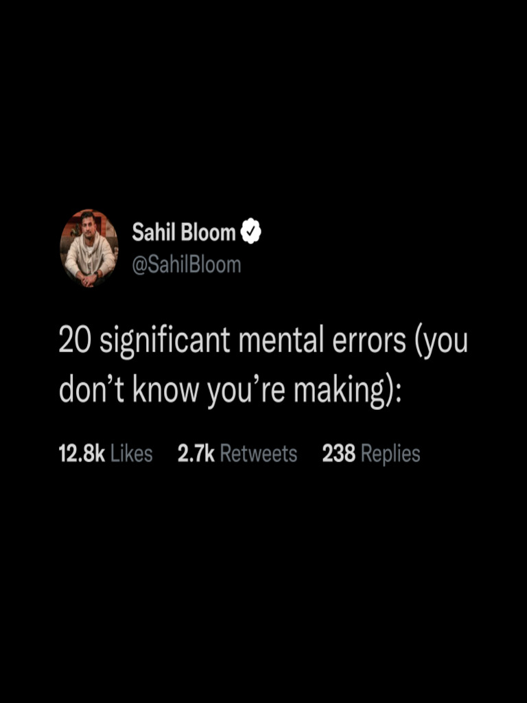 20 Significant Mental Errors | PDF