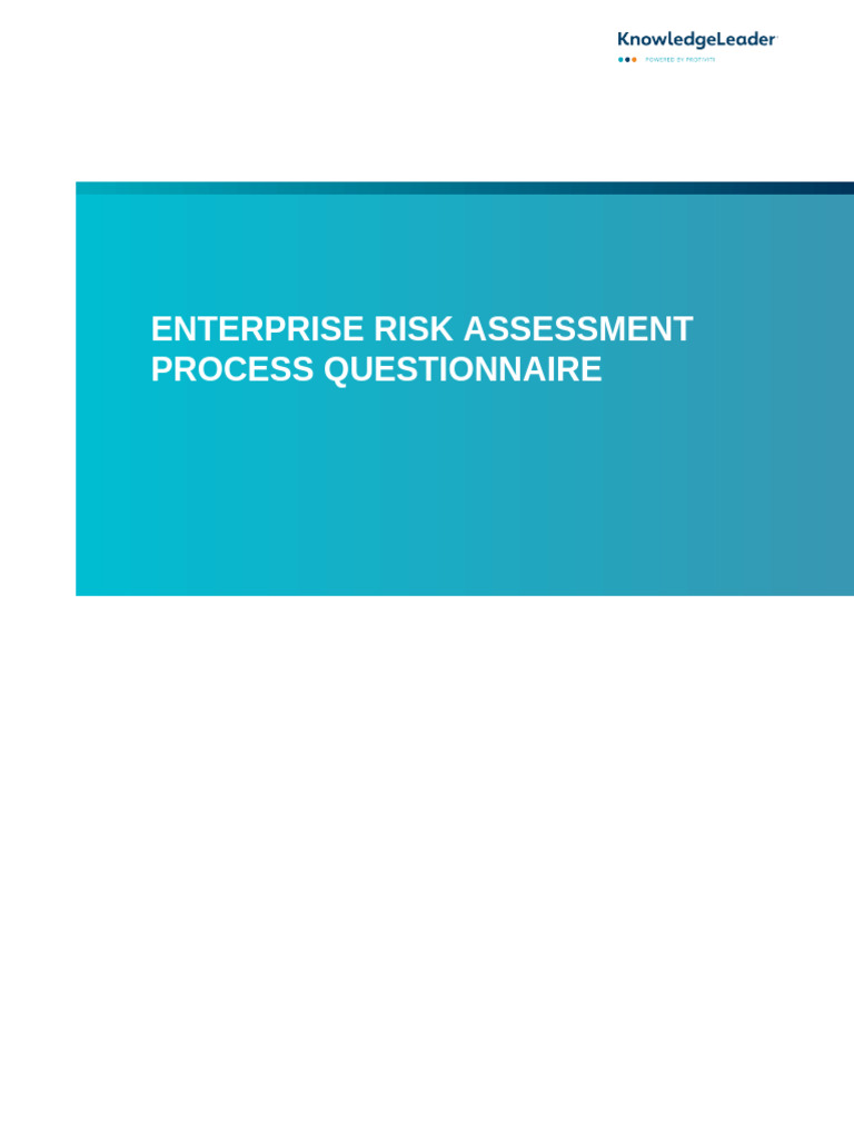 Enterprise Risk Assessment Questionnaire | PDF | Risk | Career & Growth
