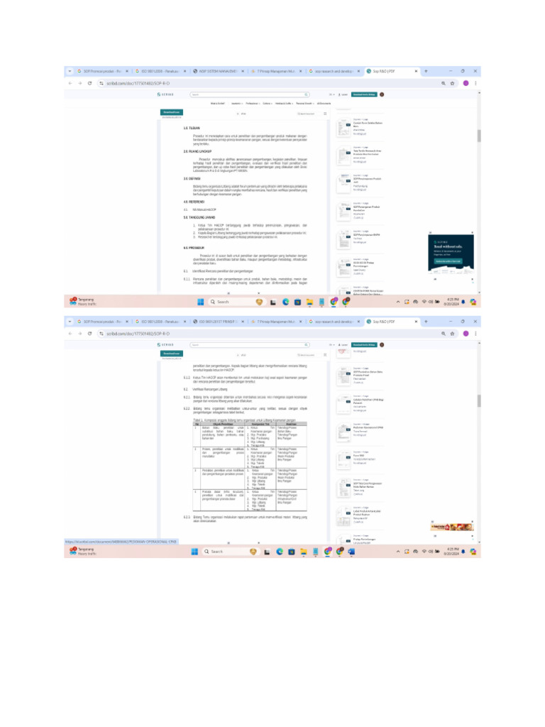 CONTOH SOP RND | PDF