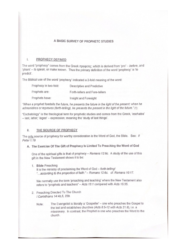 A Basic Survey of Prophetic Studies | PDF