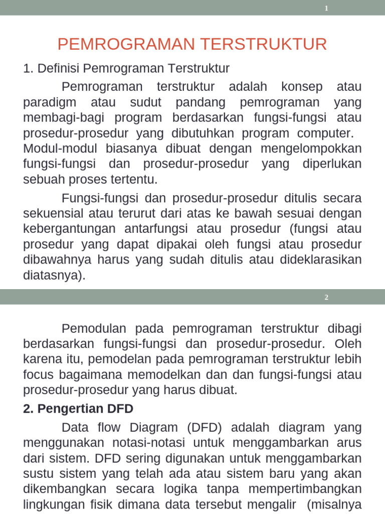 Pertemuan 9 Pemrograman Terstruktur Dan DFD | PDF