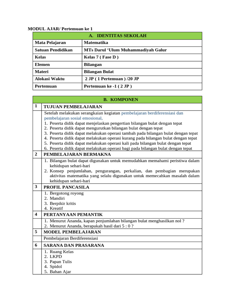 Modul Ajar Bilbul | PDF