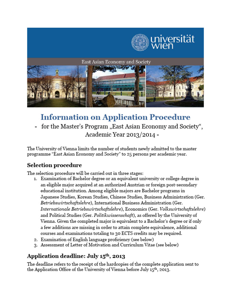 2013 Information On Application Procedure | PDF