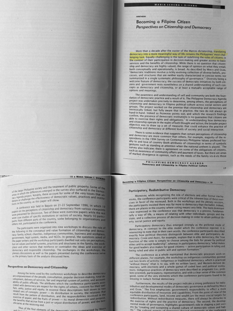 Diokno - Becoming A Filipino Citizen | PDF