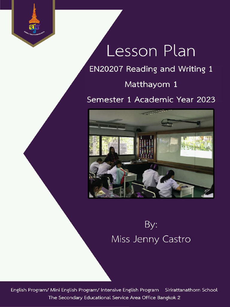 EN20207 Reading and Writing 1 Lesson Plan T1 PDF | PDF