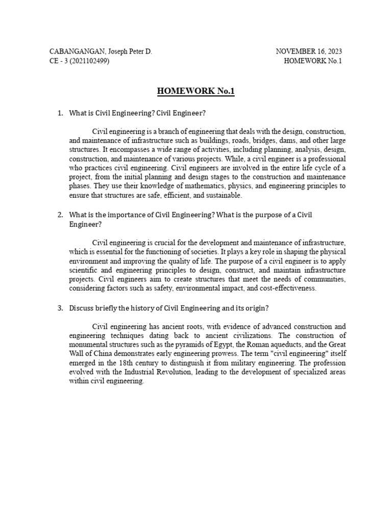 CE103 - E05 - CABANGANGAN, Joseph Peter - Homework01 | PDF | Civil ...