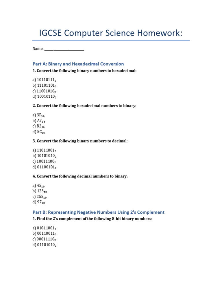 IGCSE_Computer_Science_Homework Week 2 | PDF IGCSE_Computer_Science_Homework Week 2 | PDF