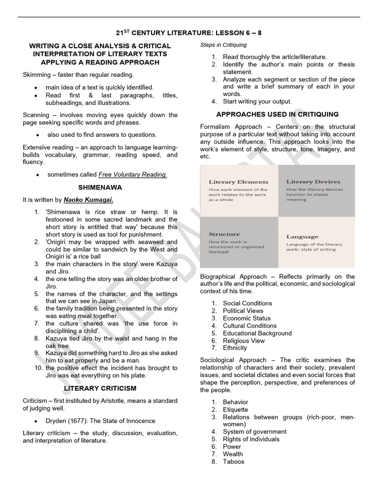21ST Century Literature Lesson 6 To 8 Reviewer PDF | PDF