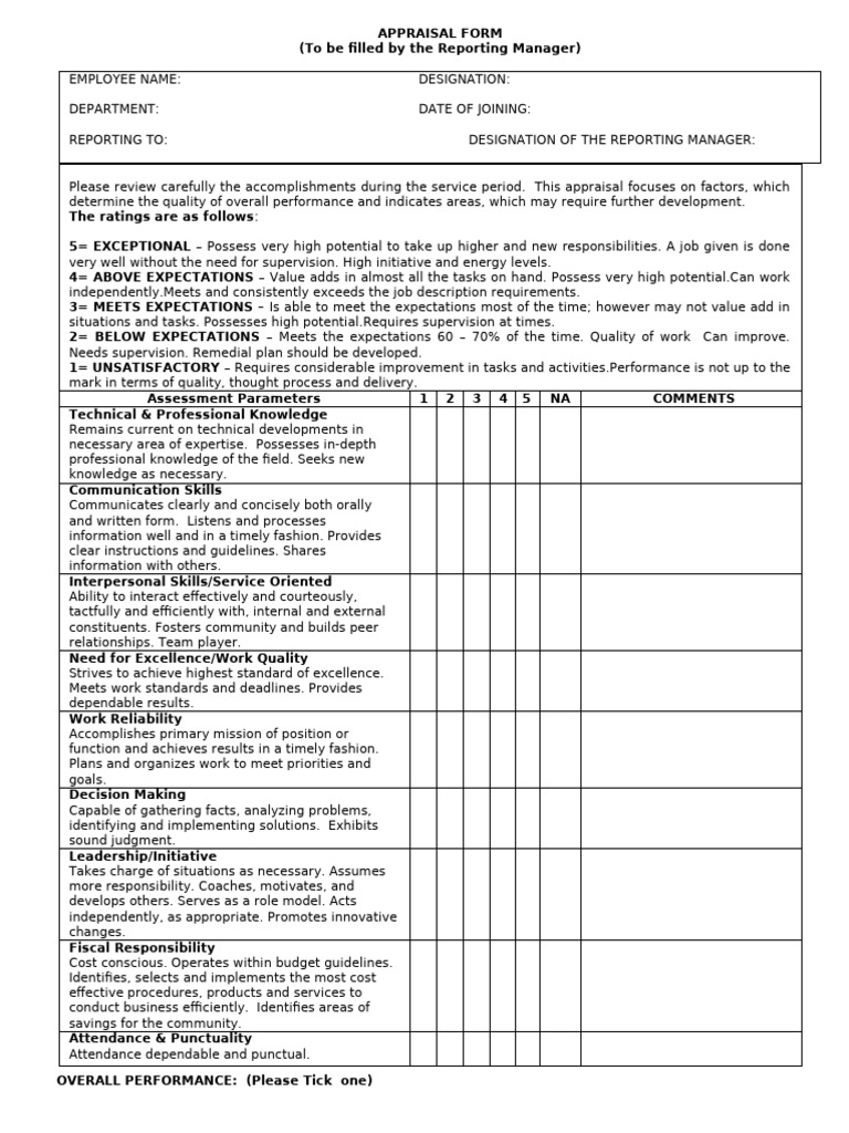 Appraisal Form 196 | PDF