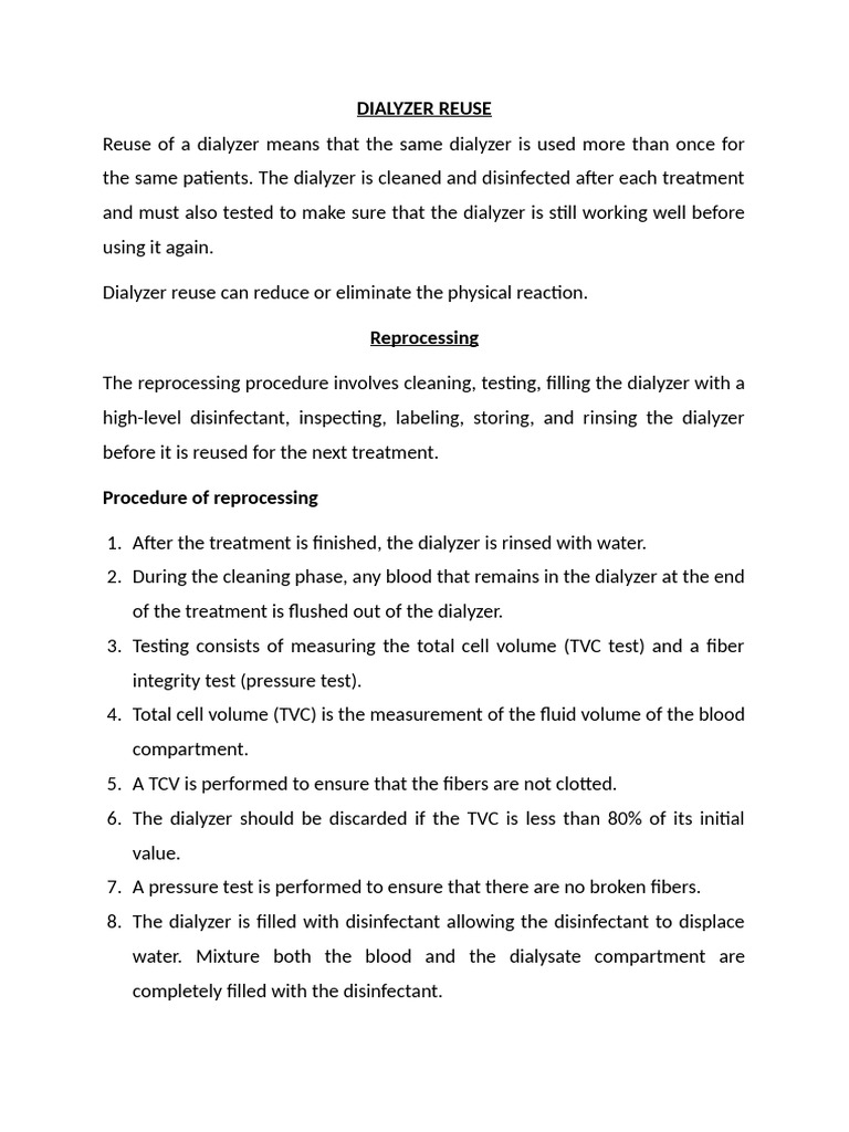 Dialyzer Reuse | PDF