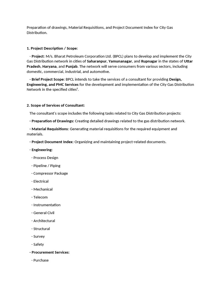 City Gas Distribution Service | PDF