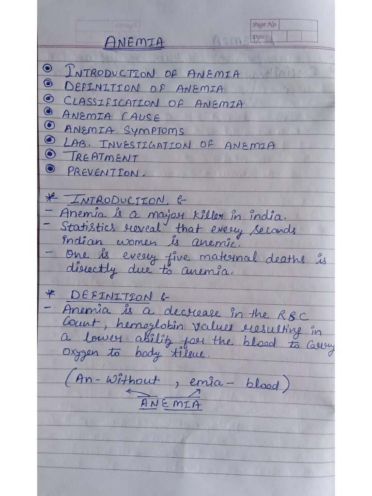 Anemia Notes | PDF