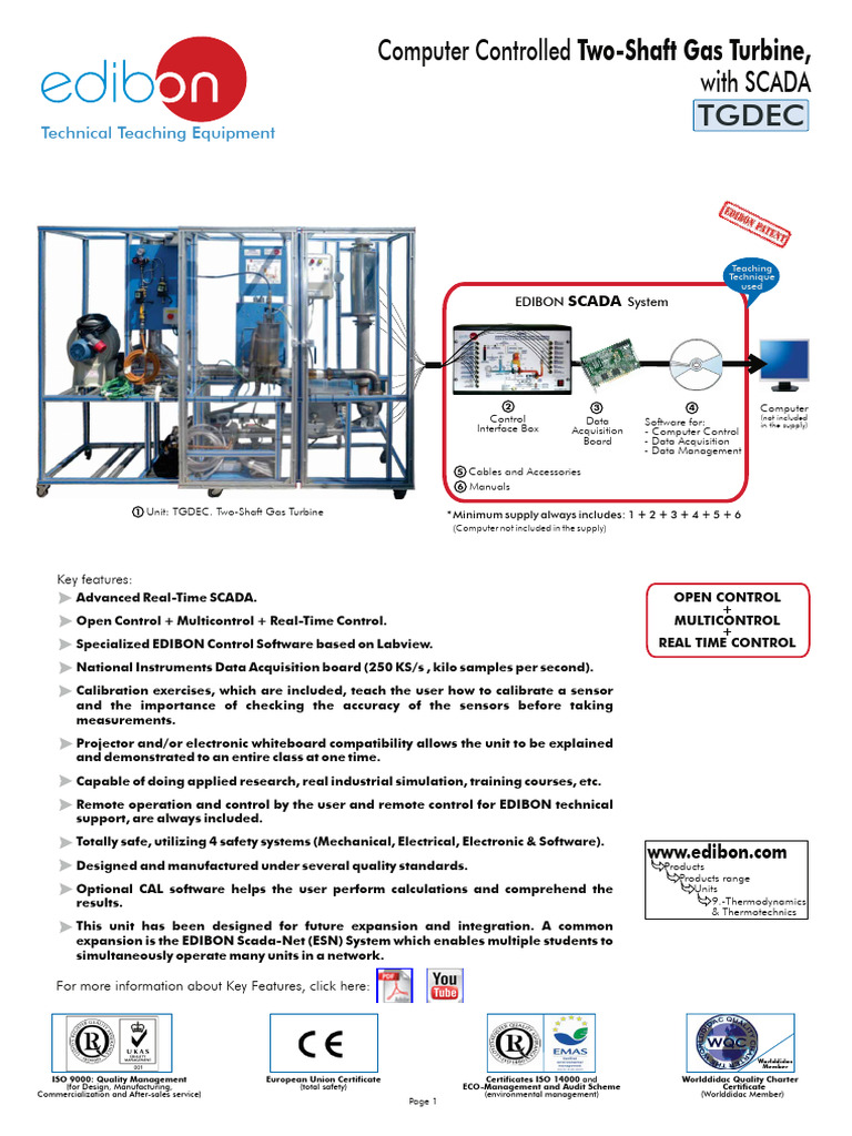 Computer Controlled Two-Shaft Gas Turbine With SCADA | PDF