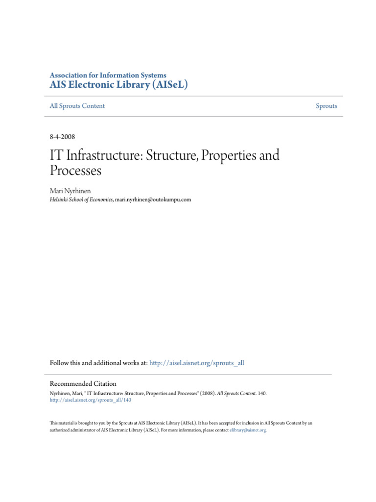 IT Infrastructure_ Structure Properties and Processes | PDF