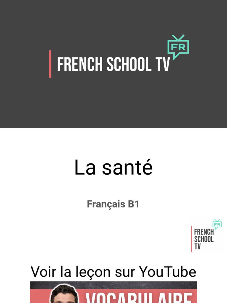Vocabulaire Française B1 - La Santé - 240809 - 184158 | PDF