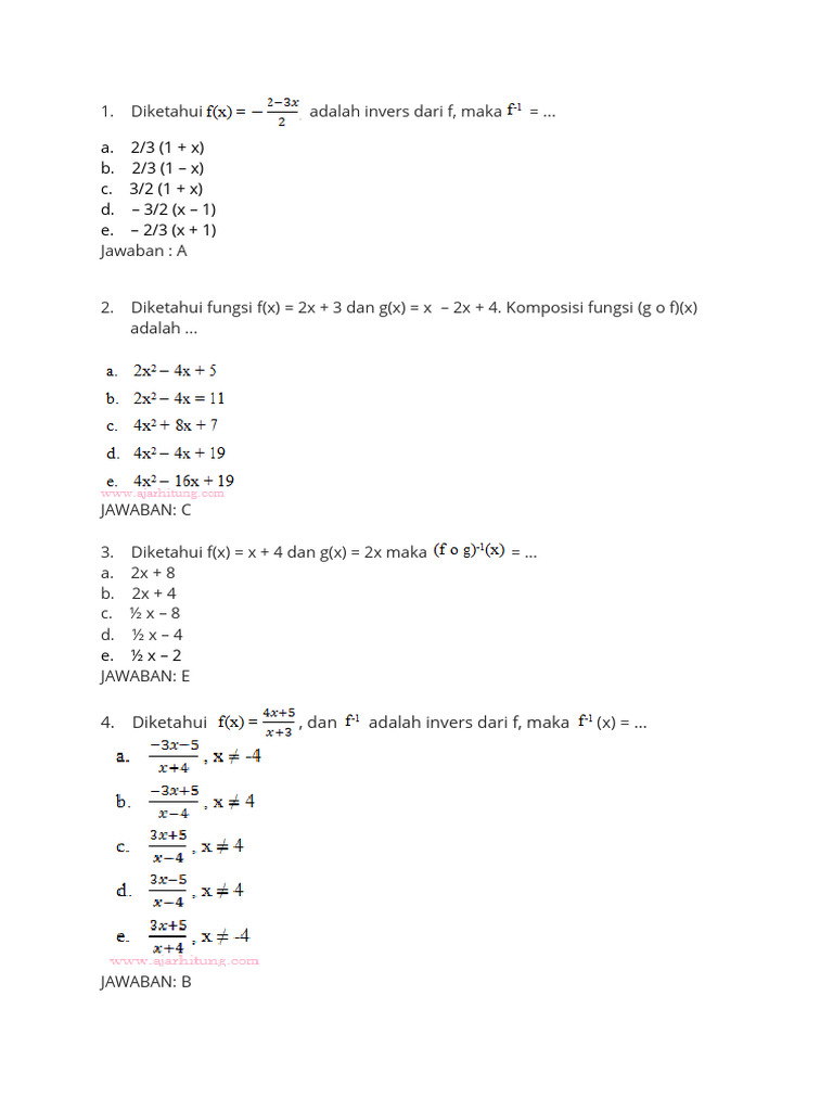 Soal MTK Pts Genap Kelas Xi | PDF
