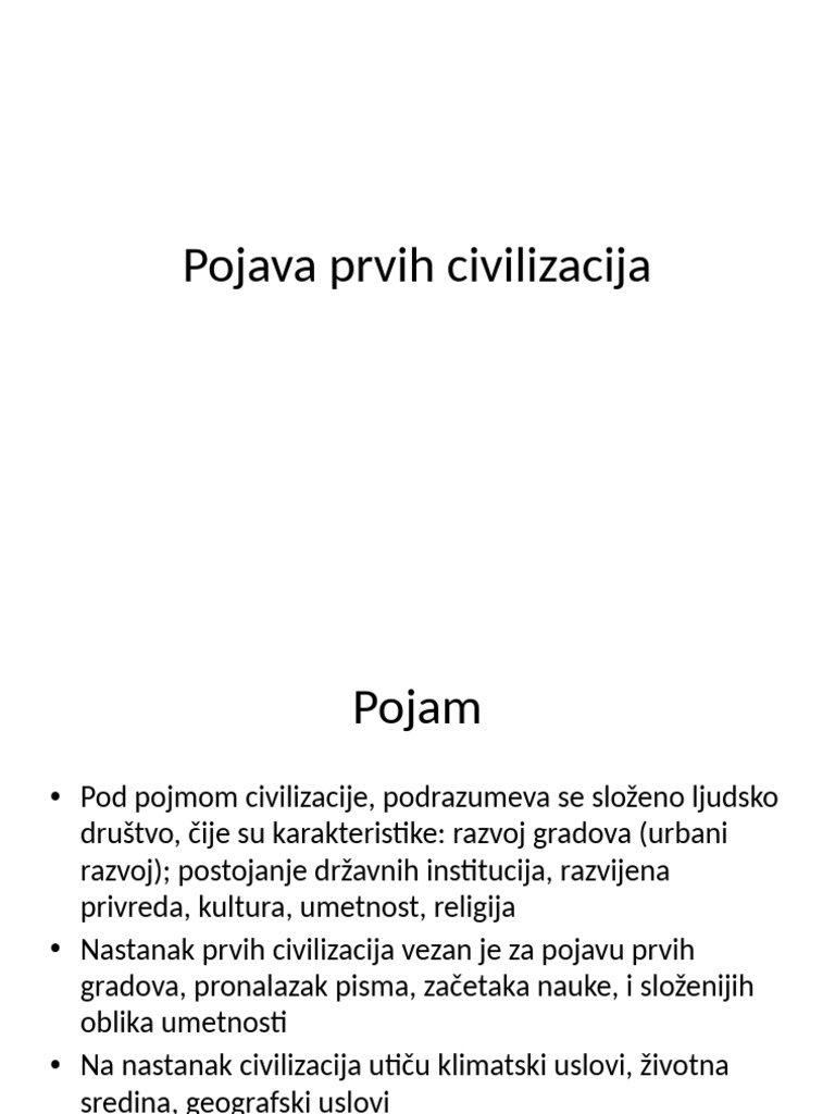 Pojava Prvih Civilizacija | PDF
