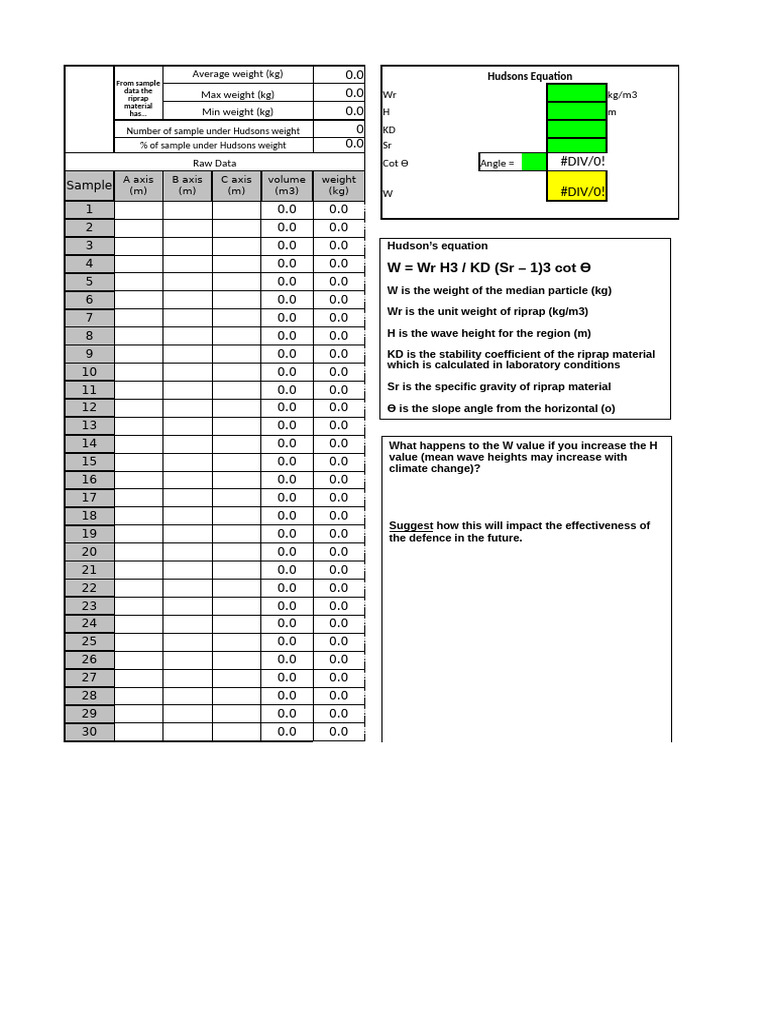 Hudson S Equation Spreadsheet | PDF