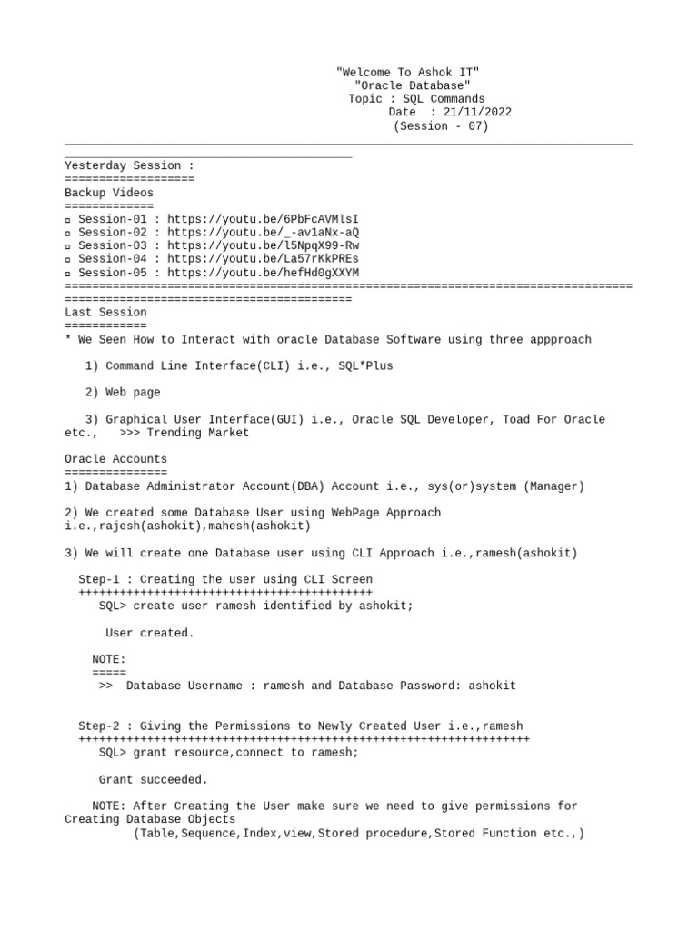 Day-7 SQL COMMANDS | PDF | Information Technology Management | Business