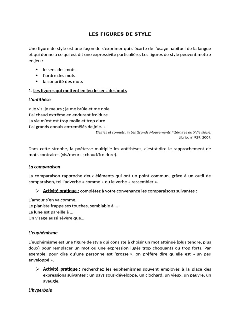 Les Figures de Style | PDF