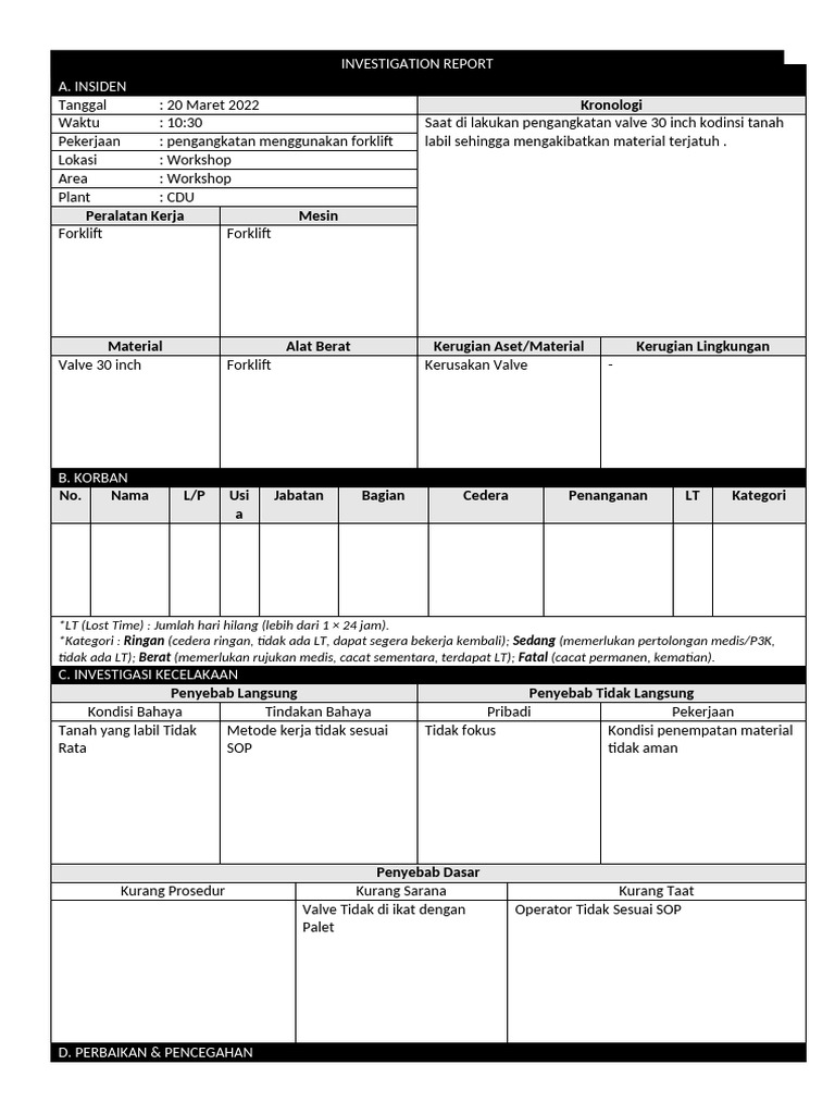 Richo Santoso - Form Investigasi Forklift | PDF