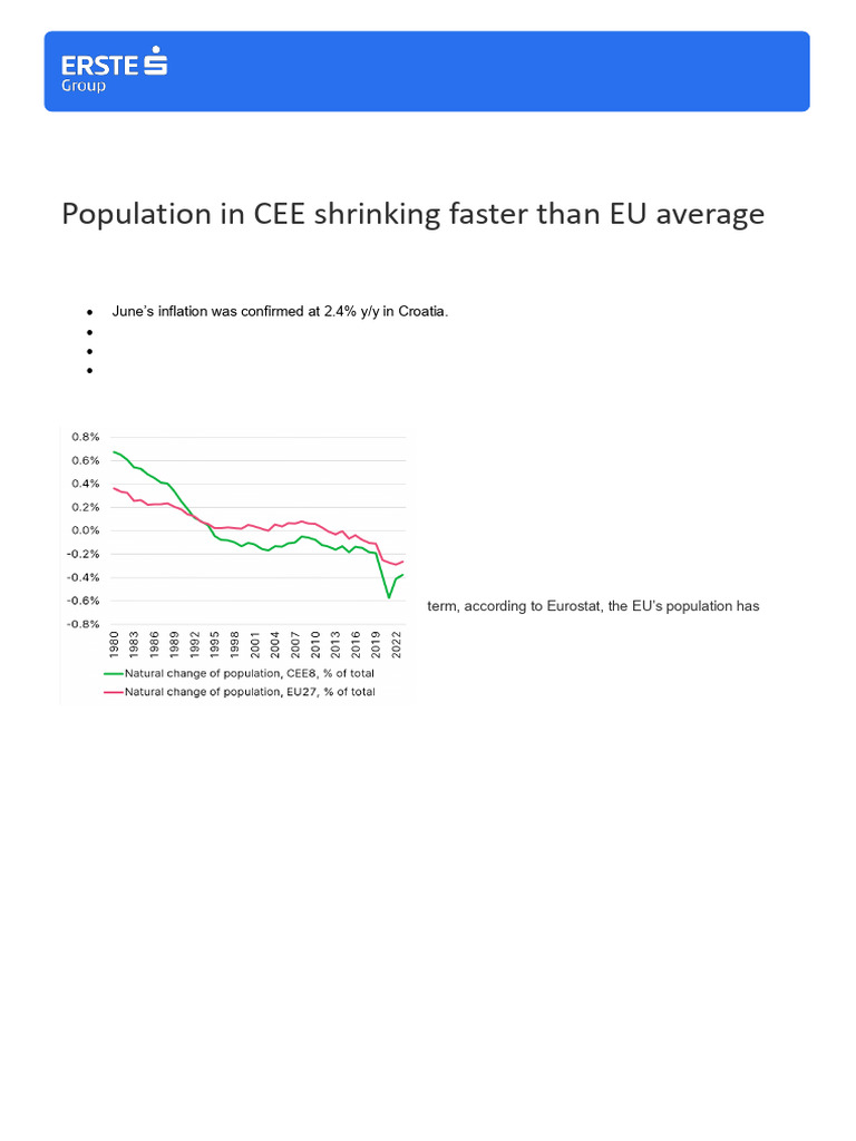 Population in CEE Shrinking Faster Than EU Average | PDF