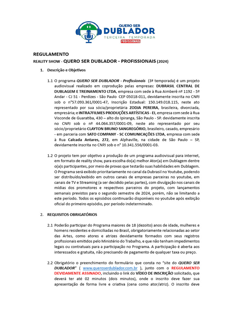 Regulamento QSD - S3 | PDF