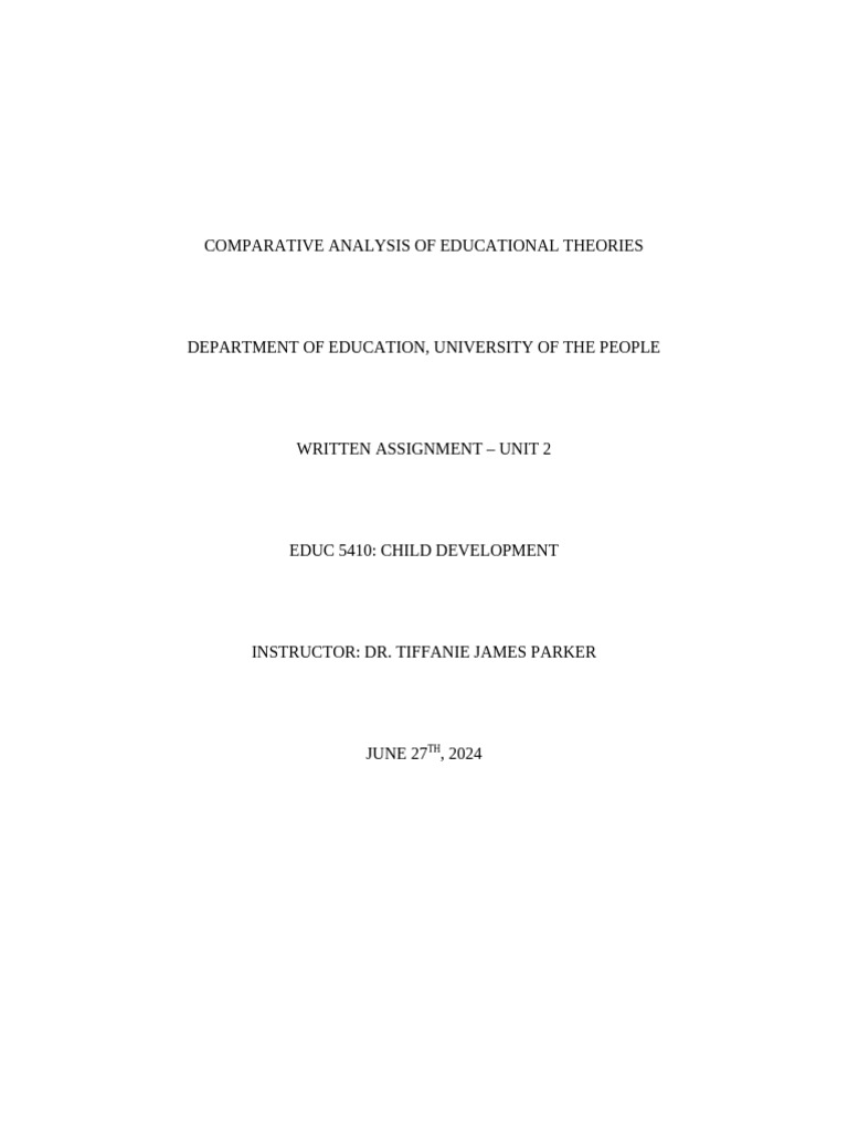 Comparative Analysis of Educational Theories | PDF