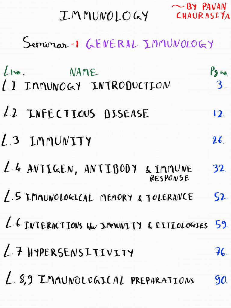 Immunology Notes 1 | PDF