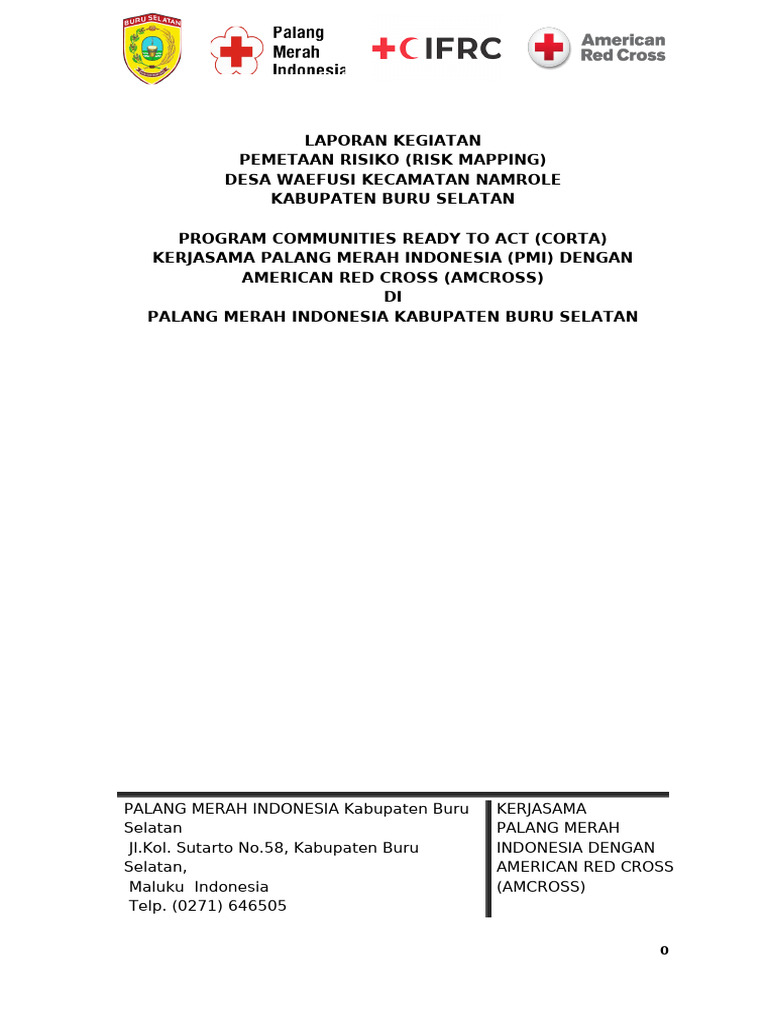 Laporan Risk Mapping Desa Waefusi | PDF