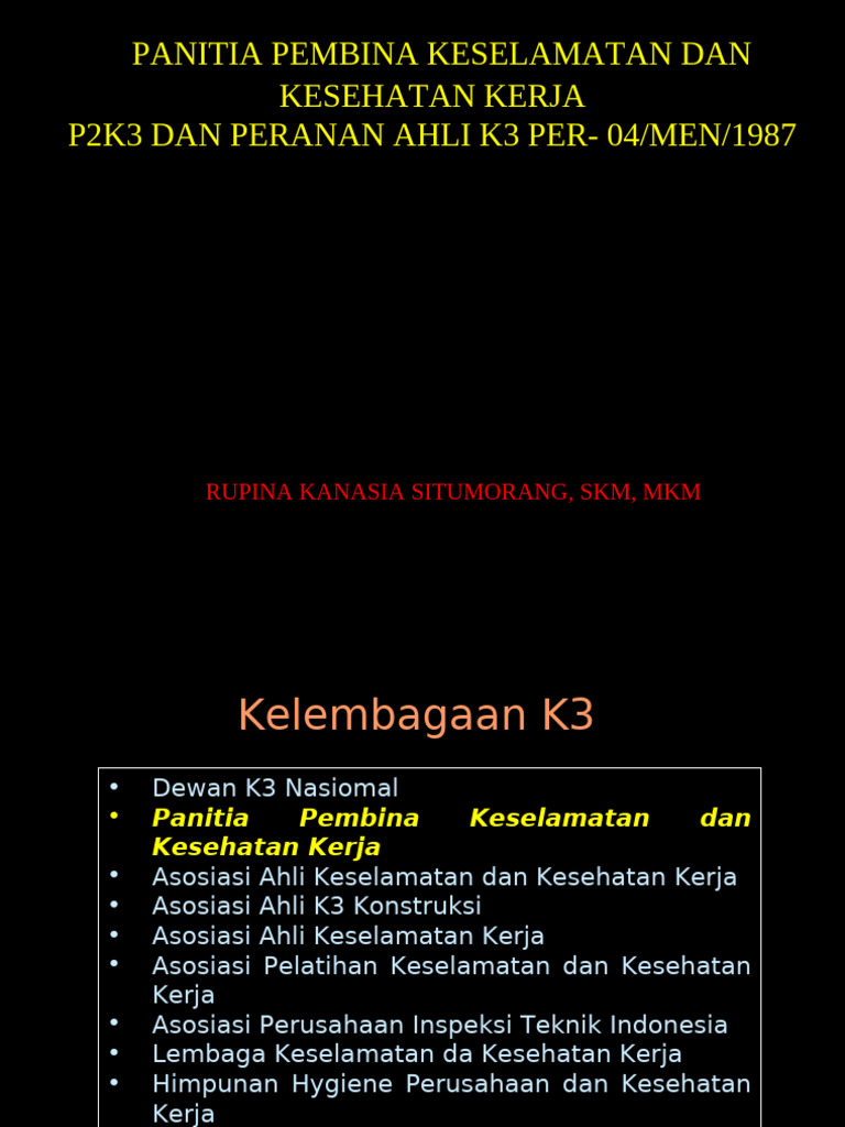 PERTEMUAN 11 Efektivitas Anggota P2K3 DLM SMK3 | PDF