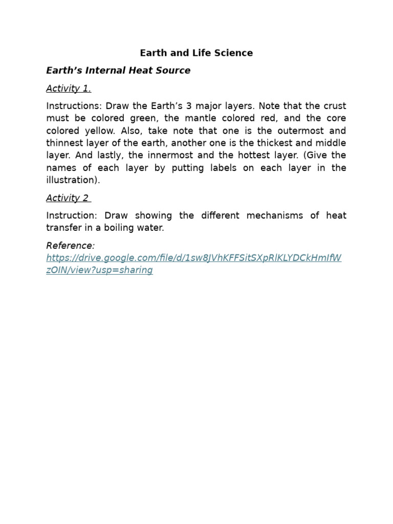 Earth's Internal Heat_Earth Science | PDF