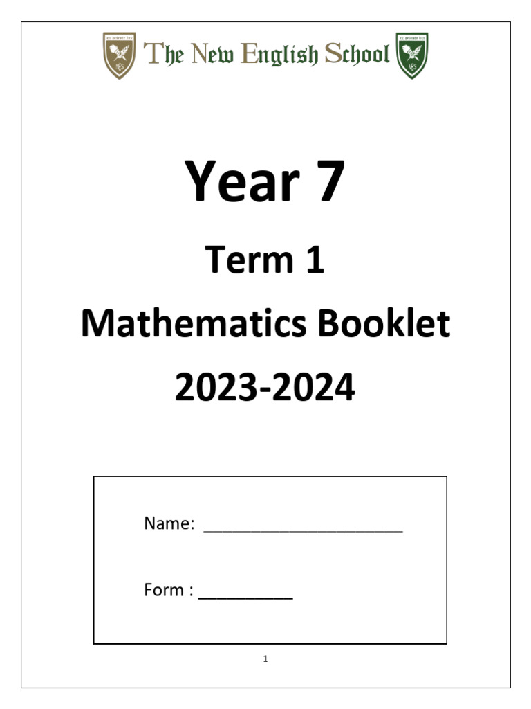 Year 7-Booklet - Term 1 - Updated | PDF