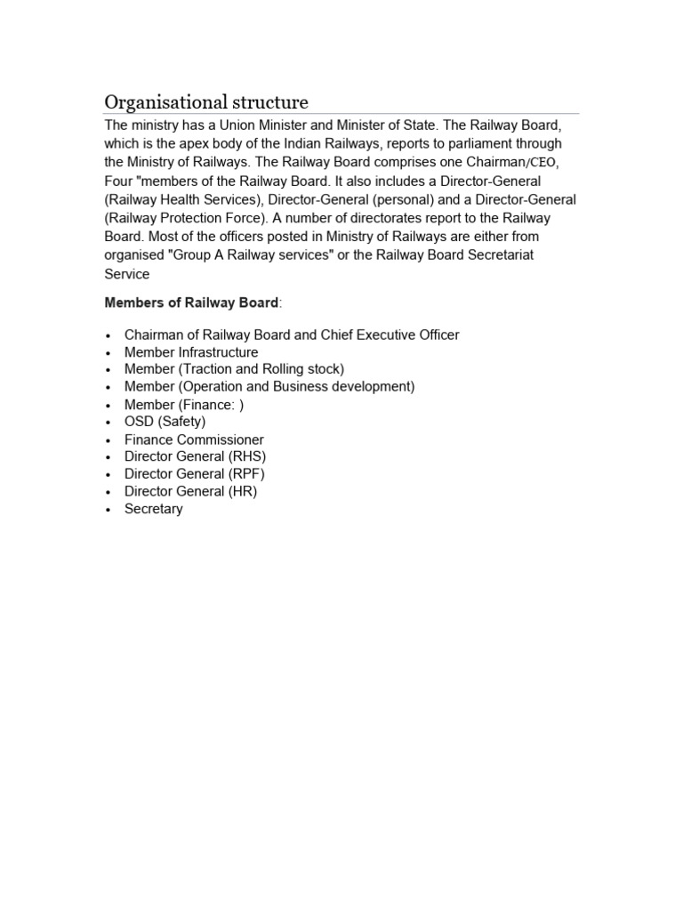 Railway Org. - 1 | PDF