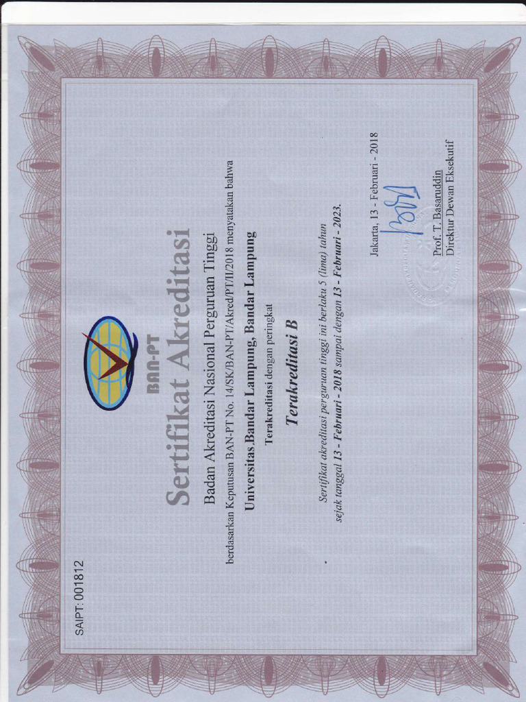 Sertifikat Akreditasi Universitas AIPT (1) - Compressed | PDF