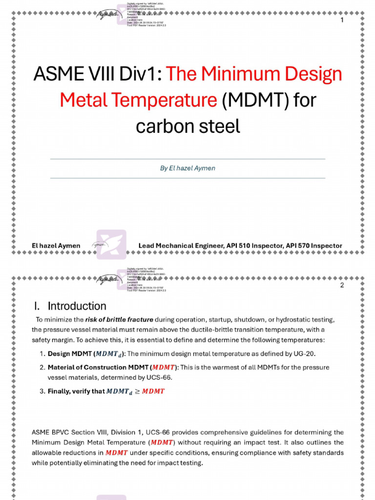 Asme Viii D.1 MDMT | PDF