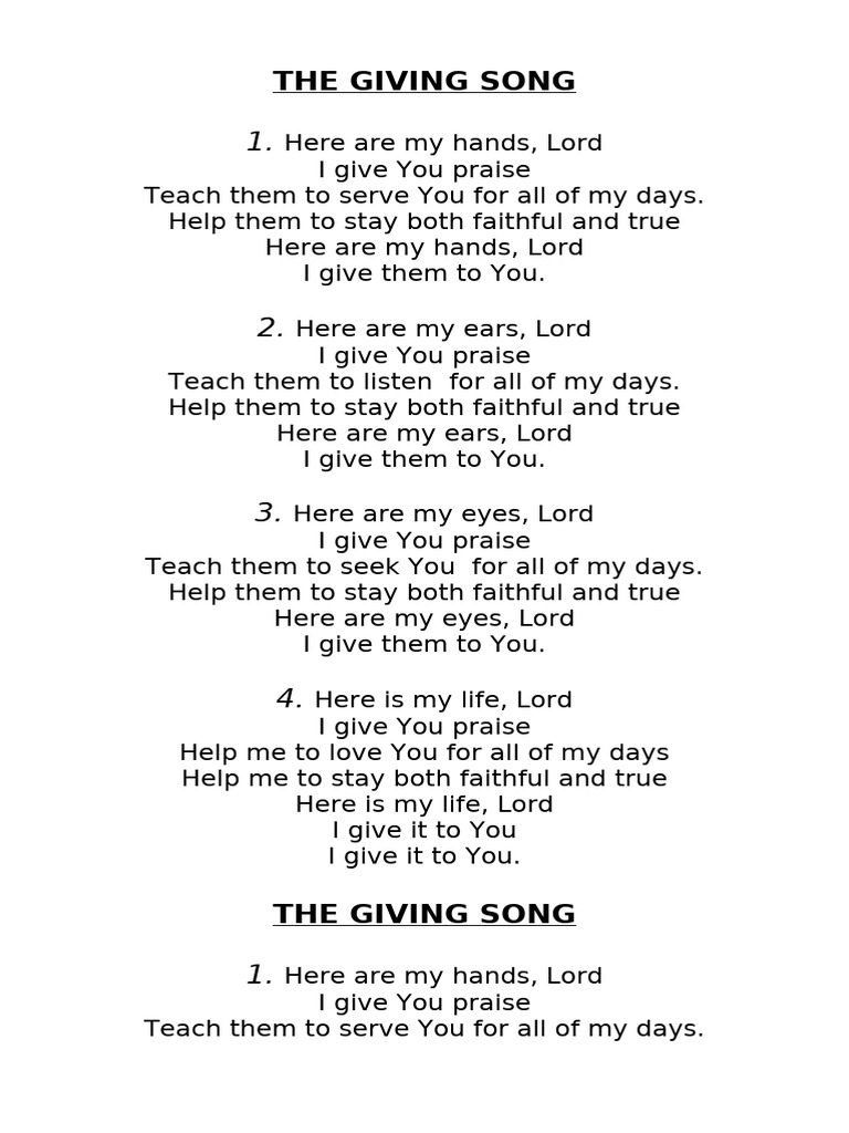 THE-GIVING-SONG | PDF