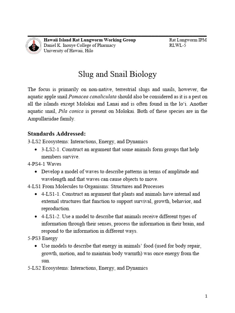 5.slug and Snail Biology | PDF | Nervous System | Central Nervous System
