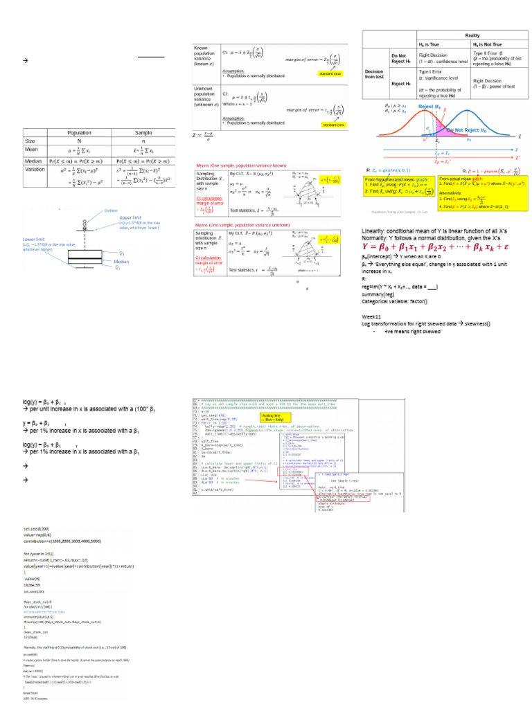 stats cheatsheet | PDF