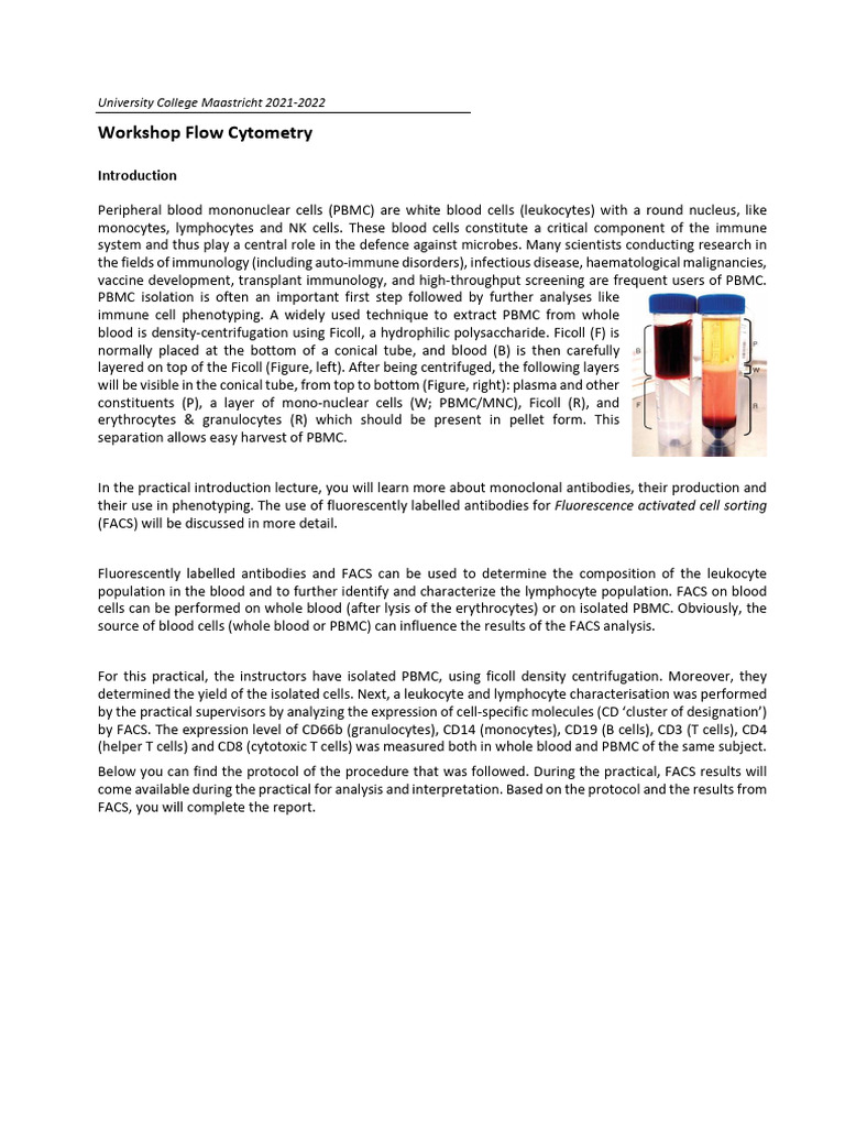 Workshop Flow Cytometry_Introduction and Manual 2022 | PDF