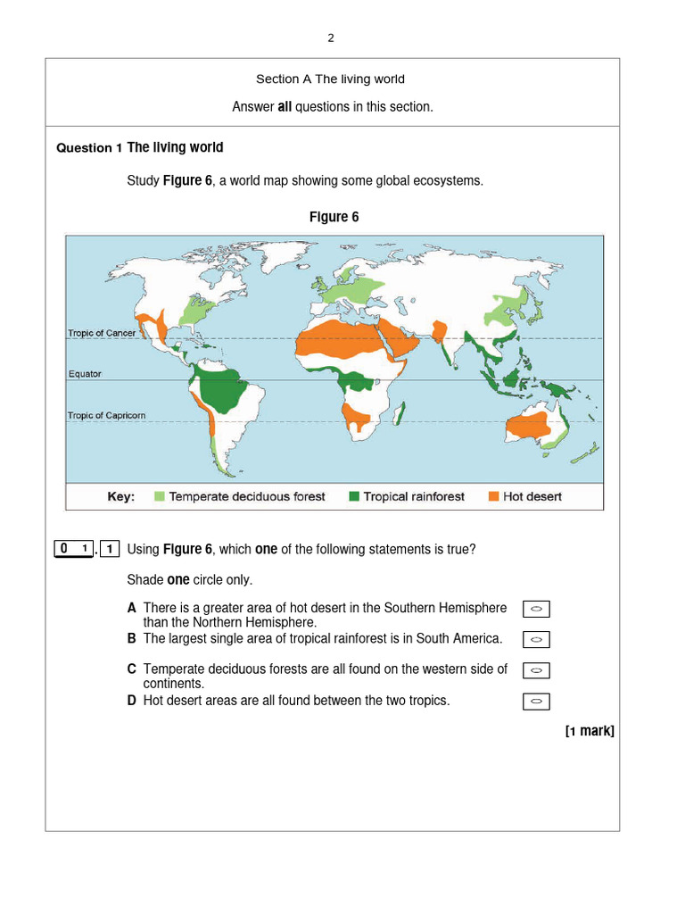 GEO GRADE 8 Sec A Final Test - 2 | PDF | Tropics | Temperate Climate