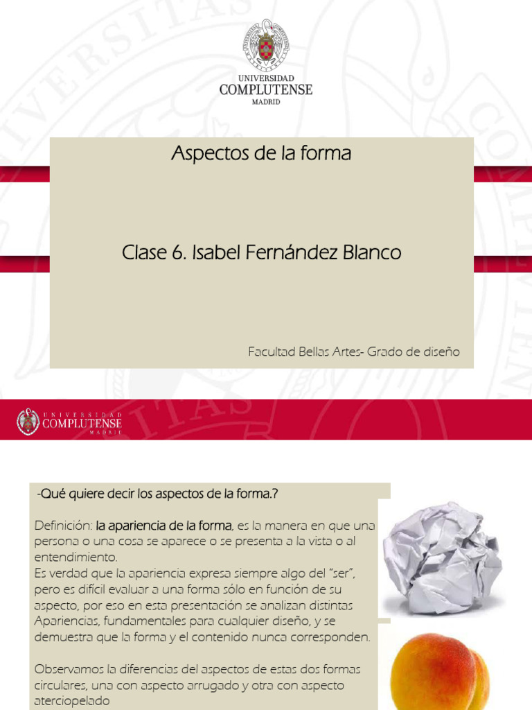 clase 6 aspectos de la forma . | PDF