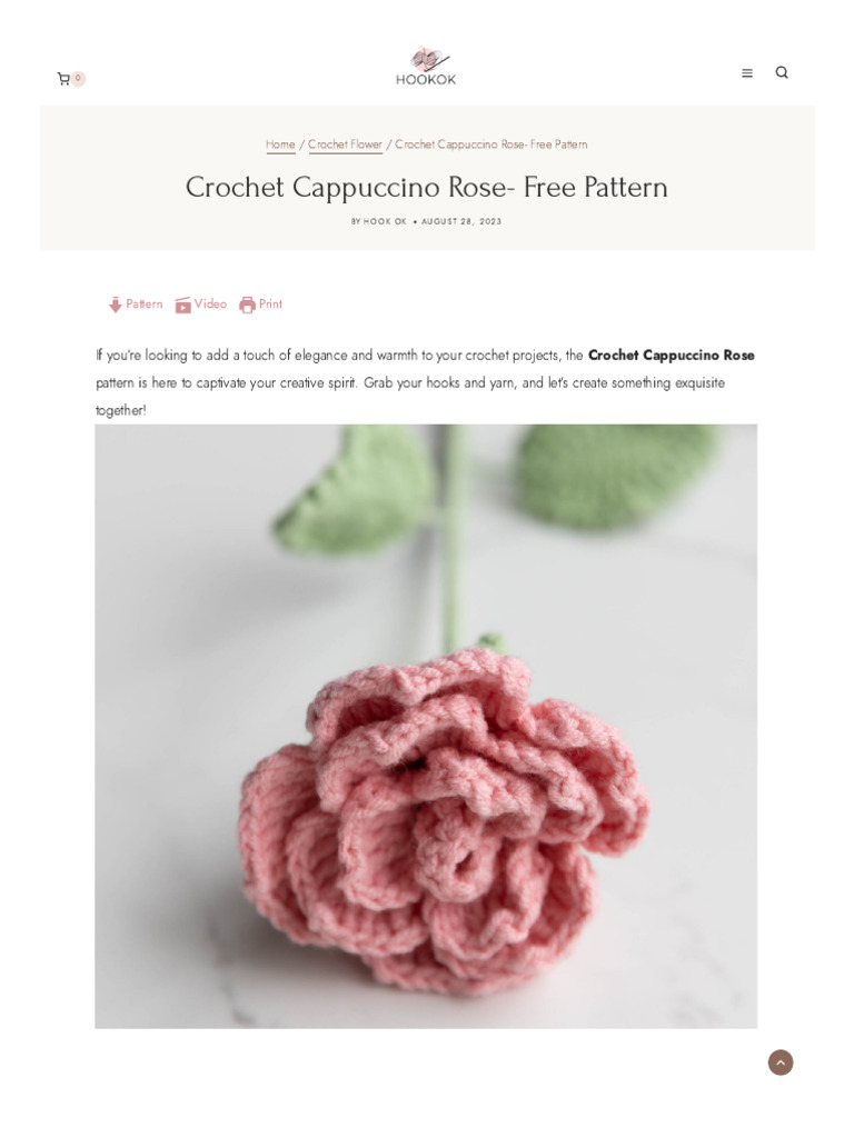 Crochet Cappuccino Rose - Free Pattern - Hookok | PDF